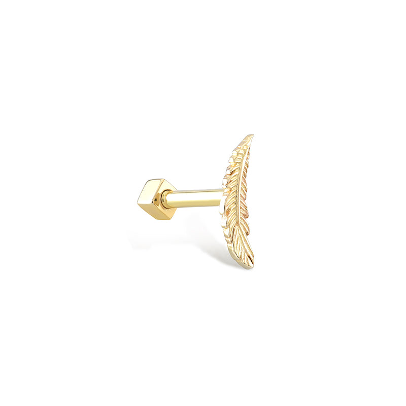 Golden Feather Tragus Piercing -Single – Vanhess