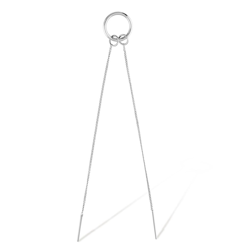 Hoop & Duo Chain Single Earring – Vanhess