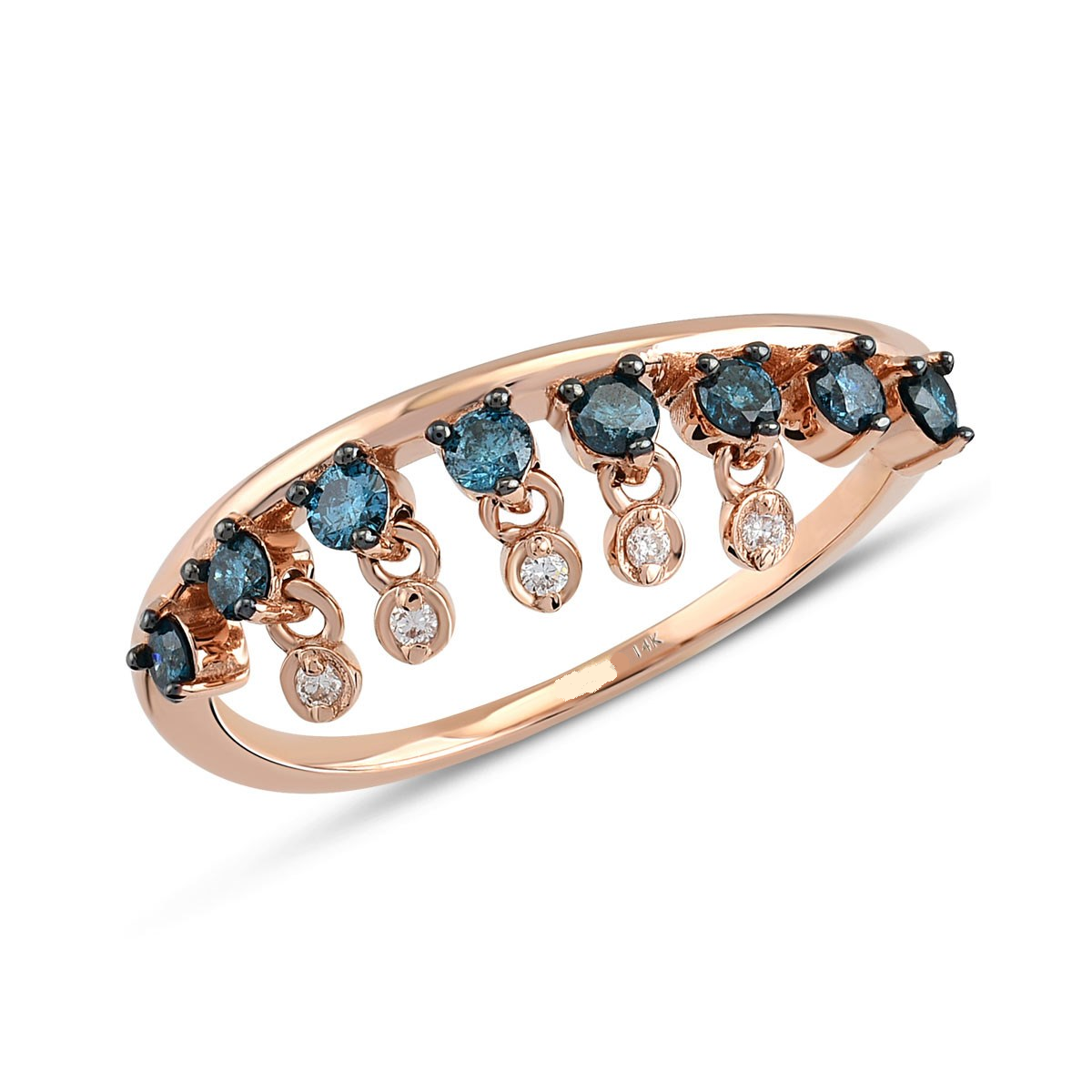 Shaking Wave Blue Diamond Ring – Vanhess