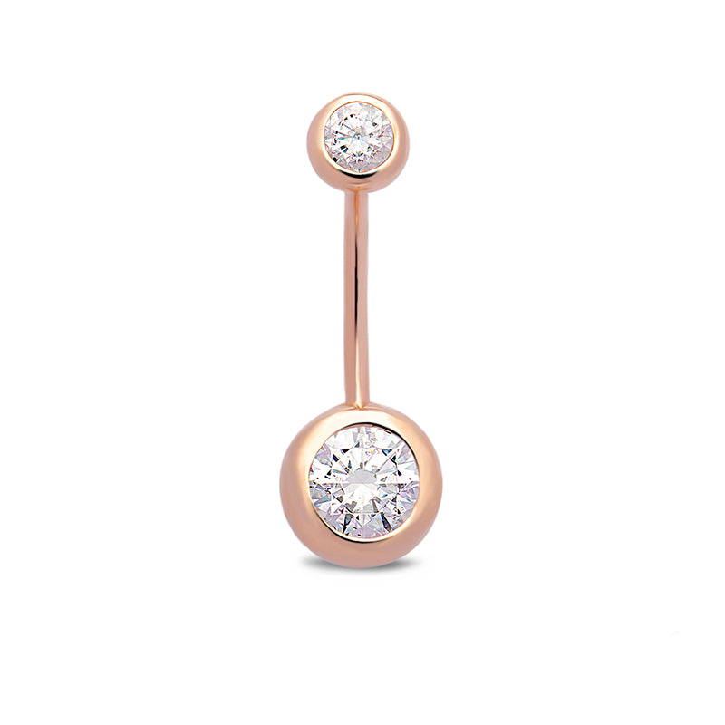 Two Stones Golden Belly Piercing – Vanhess
